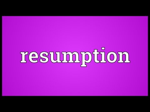 Resumption Meaning