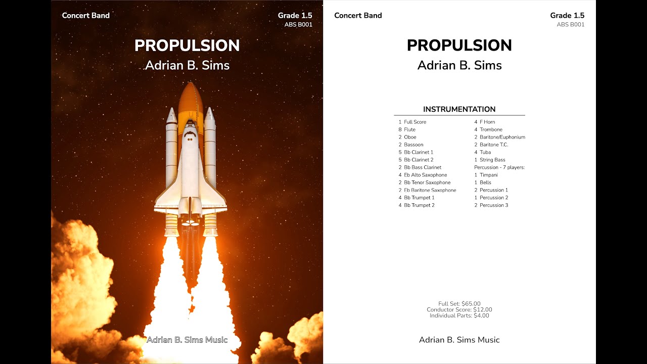 Propulsion by Adrian B. Sims (Grade 1.5, Concert Band)