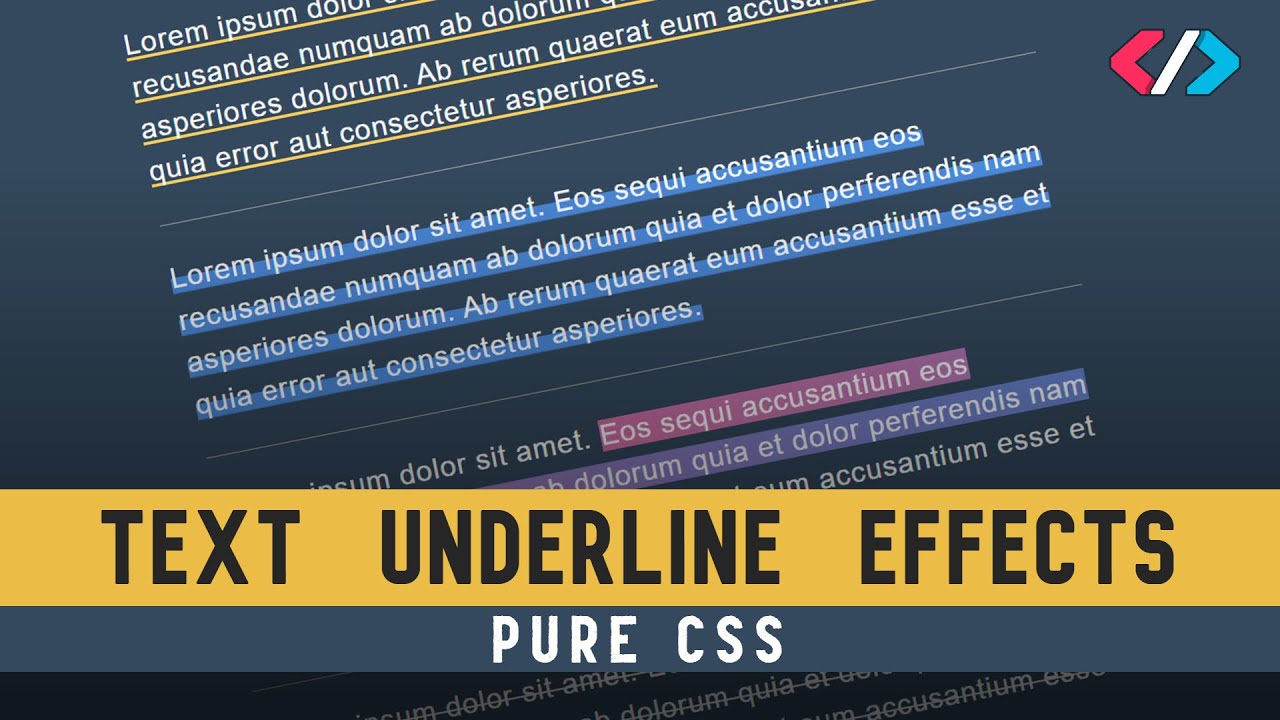 How to Create Text Underline Animation Effects using pure CSS and HTML