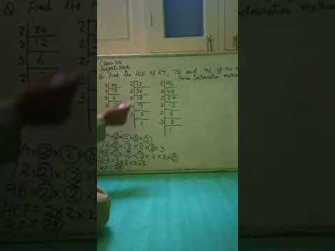 HCF of 24,72, and 96