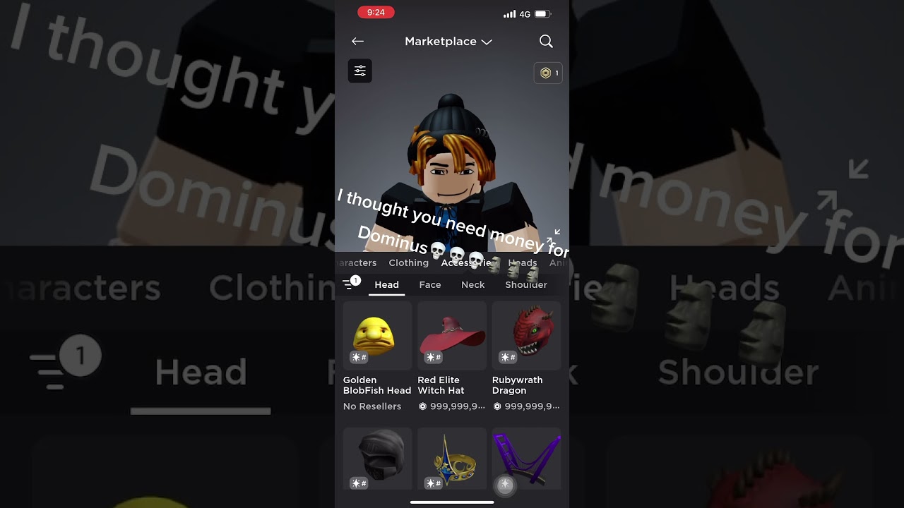 Dominus for free 💀💀💀 #roblox