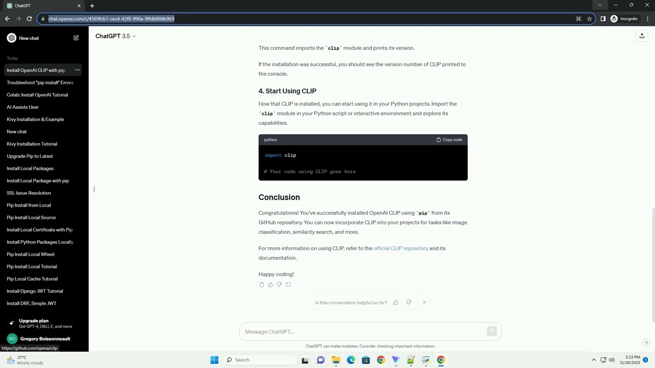 pip install git https github com openai clip git