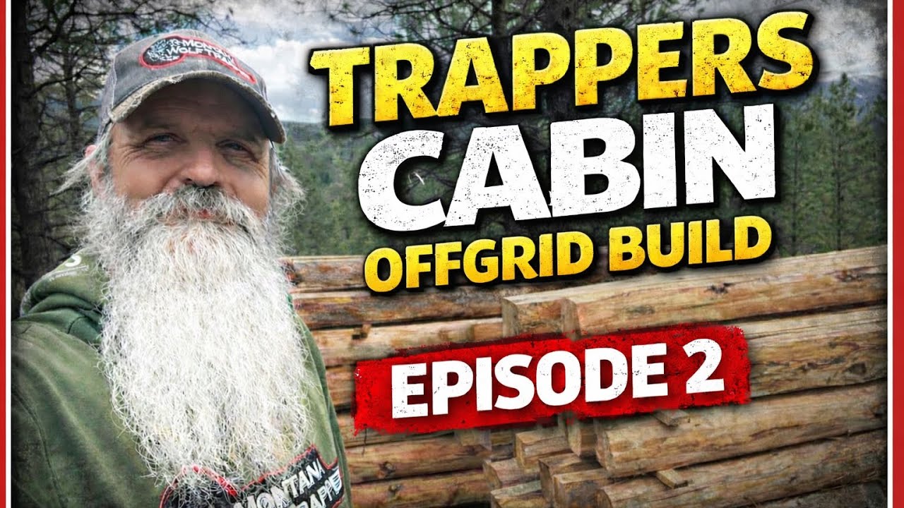 🏔️ TRAPPERS CABIN BUILD – EPISODE 2 | Cutting Logs & Finding the Ridge Pole