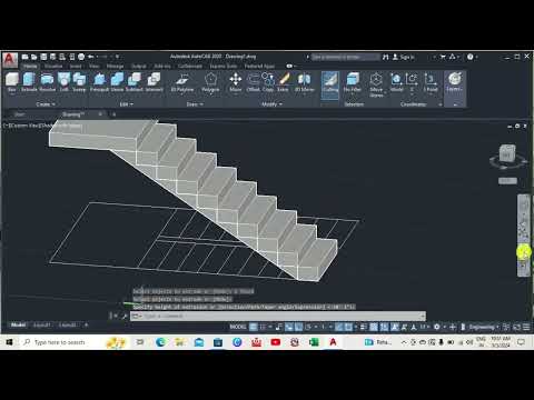 STAIRCASE 3D VIDEO IN AUTOCAD#video no.11