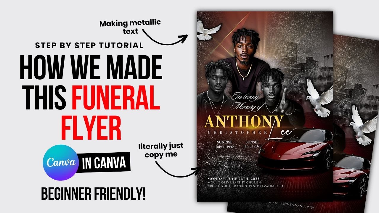 How to Design a Funeral Flyer in Canva Free – Step-by-Step (2025) LITERALLY JUST COPY ME! #funeral