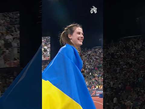 Yaroslava Mahuchikh’s first European outdoor high jump title. 🥹🇺🇦🥇 #athletics #shorts #sport