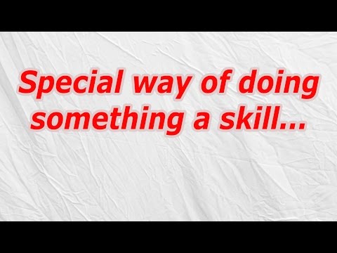 Special way of doing something a skill (CodyCross Crossword Answer)