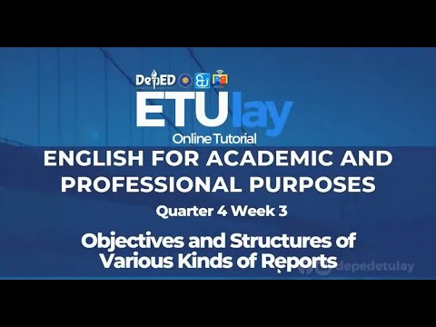 Objectives and Structures of Various kinds of Reports || EAPP || SHS Quarter 4 Week 3