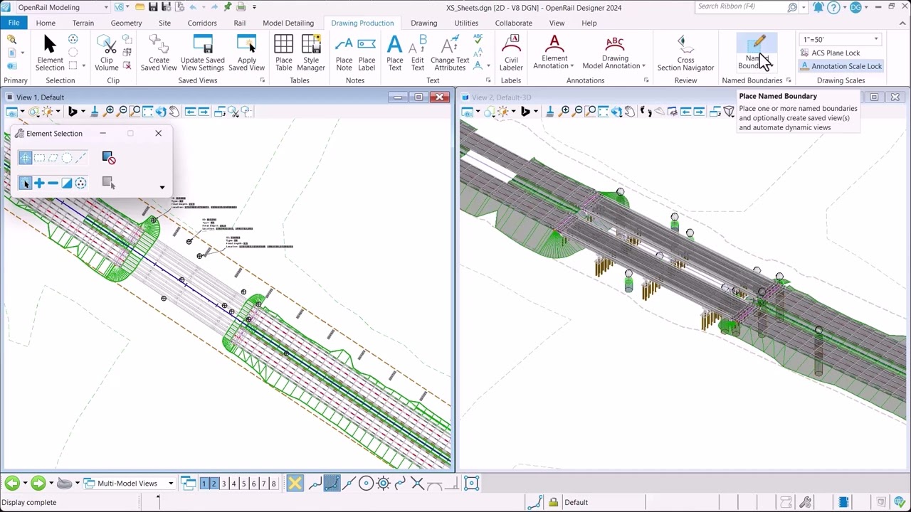 OpenRoads Designer 2024: Cross Section Sheets Named Groups