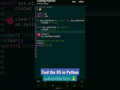 FIND THE OS IN PYTHON AND USE THE CORRECT CLEARING COMMAND FOR IT || Meet the OS Module || #python