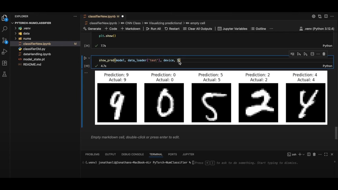 Digit Classification w/ MNIST Dataset Using PyTorch