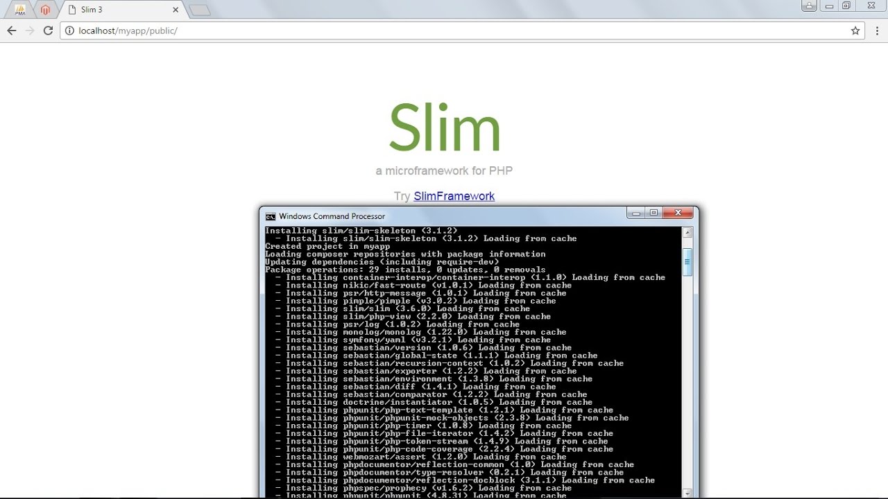 Slim Framework (a PHP micro framework- middleware) System Setup