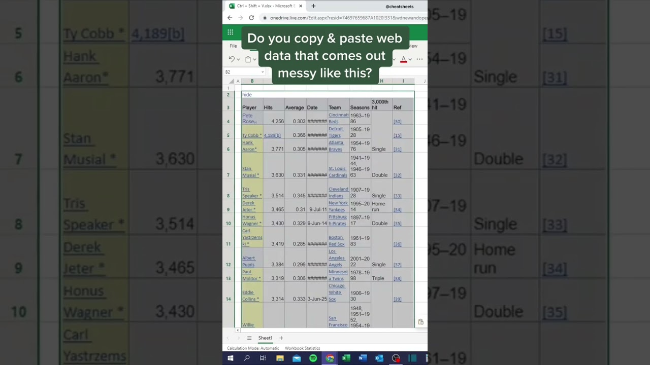 What does Ctrl + Shift + V do? #excel