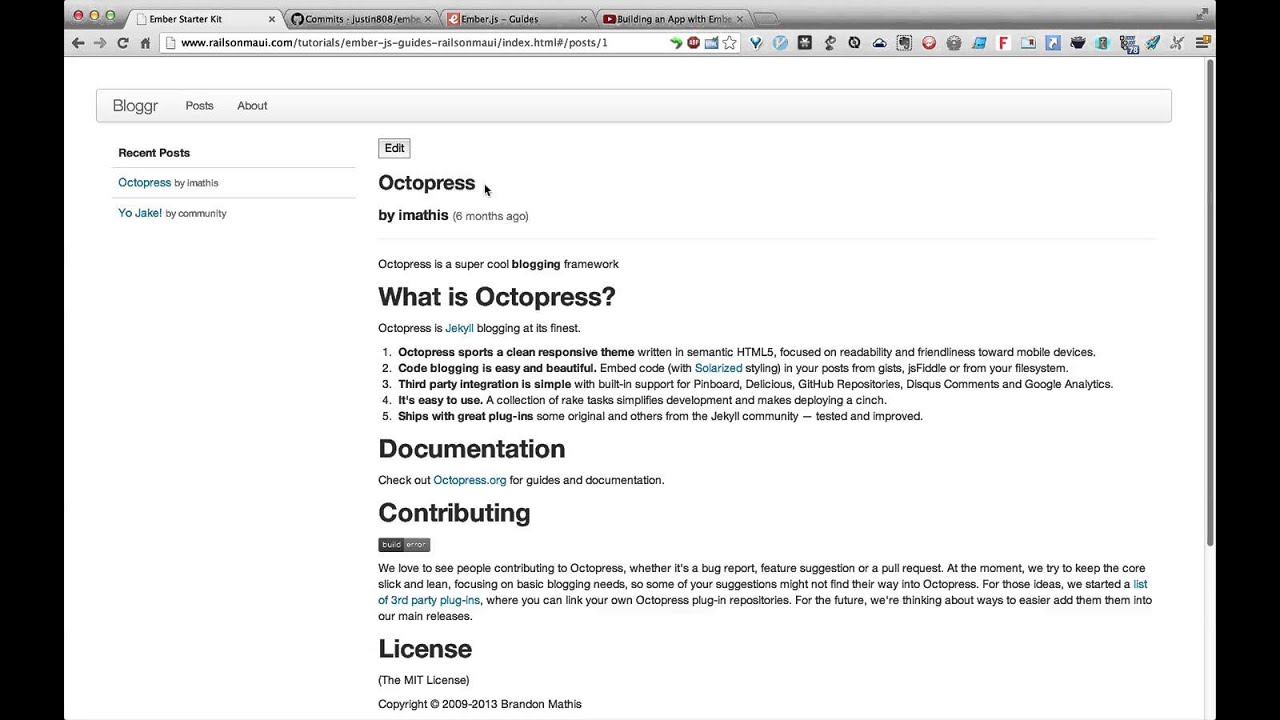 EmberJs Hello World Completed Example Walk Through