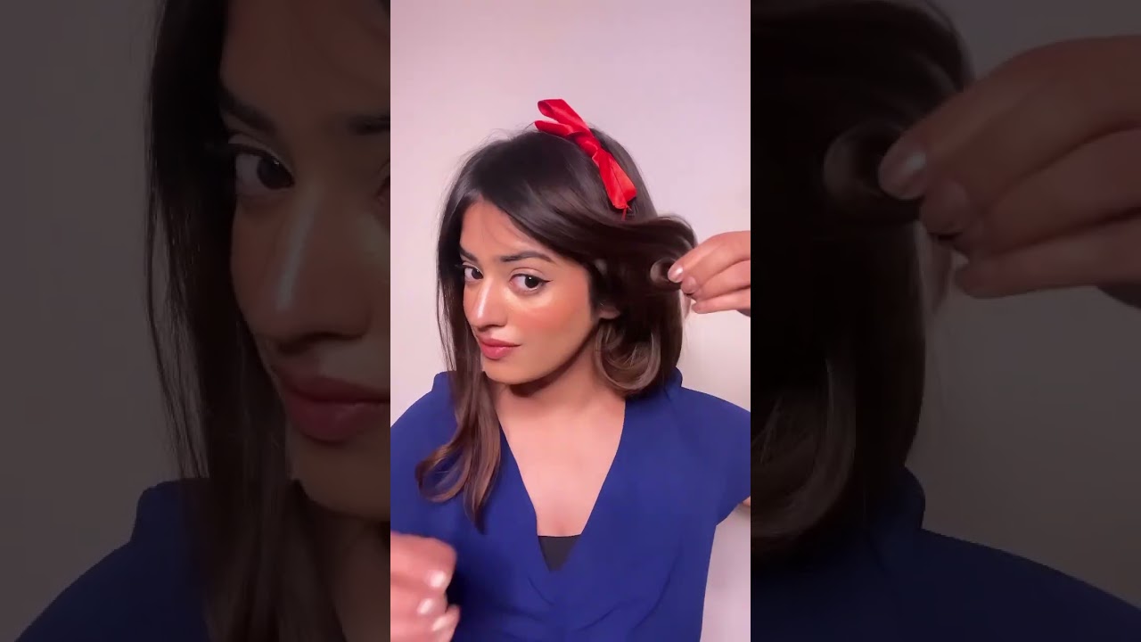 SNOW WHITE Hairstyle 🍎 #hairstyles #hairstyle #hacks #hairhacks #snowwhite #diy #shorts #disney