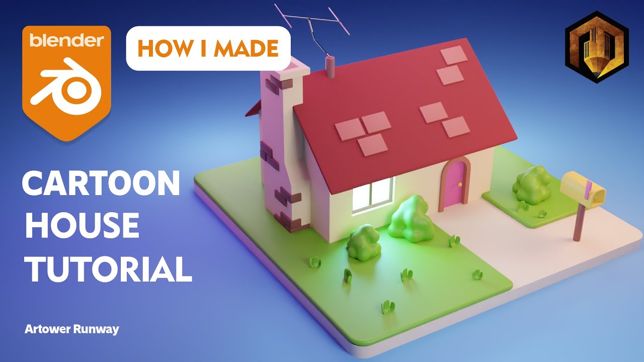 Cartoon House Blender  Tutorial | blender 2.9