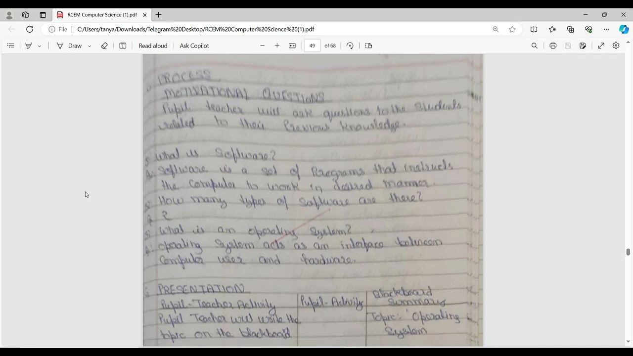 Computer Science Lesson Plan | RCEM Lesson Plan | B.Ed Lesson Plan | Operating System