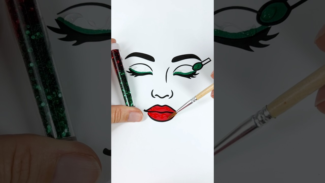 Christmas Queen Makeup 🎄👑💄#glitter #glitterart #colorfulcreativekids #christmas #makeup #color #