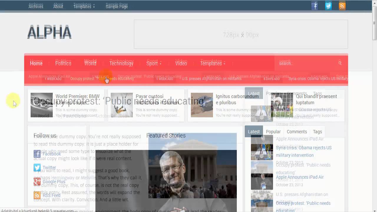 Alpha WordPress Theme