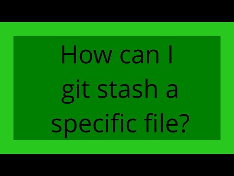 How can I git stash a specific file?