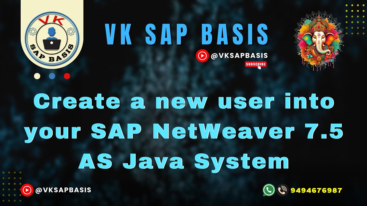 Create a new user into your SAP NetWeaver 7.5 AS Java System