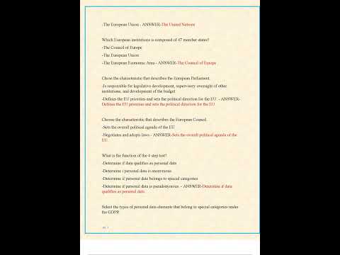 CIPP E CERTIFICATION TEST WITH 200 REAL EXAM PRACTICE QUESTIONS AND CORRECT ANSWERS100% CORRECT ANSW