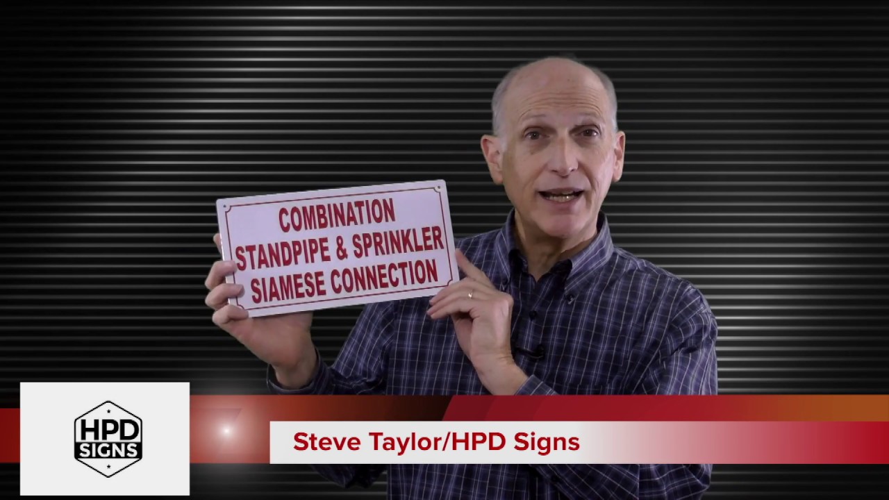 COMBINATION STANDPIPE AND SPRINKLER SIAMESE CONNECTION SIGN