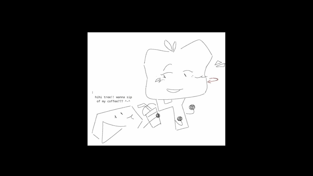 Tree Drinks Coffee From Ruby [BFDI Comic]