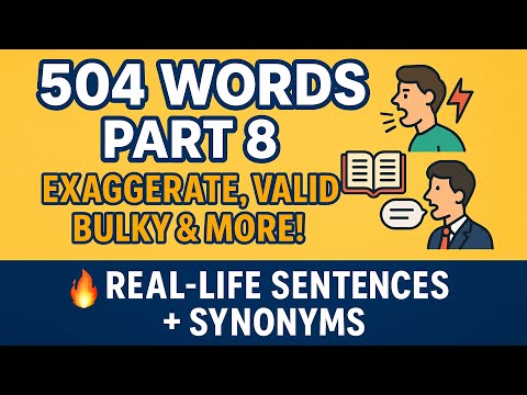 Learn 12 Essential English Words from 504! | Practical Sentences & Synonyms (Part 8) English gee