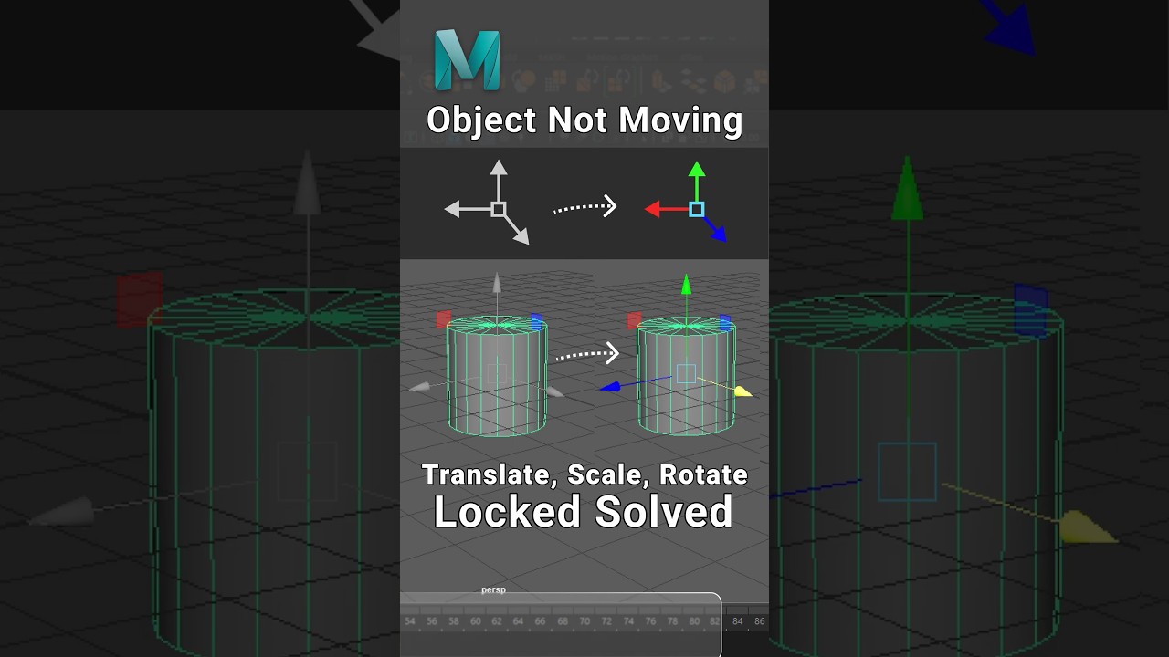 Can't move your object? Object Locked: How to Unlock & Transform #mayatutorial #maya #tips #tutorial