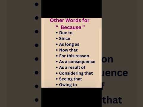 Other word for "Because" #englishlanguage #learnenglish