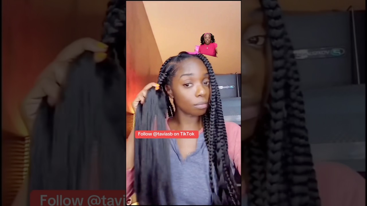 Easiest Way To Do Jumbo Box Braids #viralvideo  #hairstyle  #hair  #haircare  #shorts  #trending