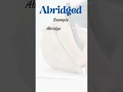 Word of the Day- Abridged #english #englishvocabulary #britishaccent #ytshortsindia #britishenglish