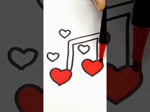 Colorindo nota musical do coração | #shorts