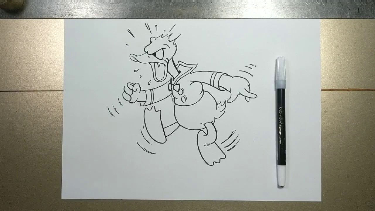 How to draw DONALD DUCK - ANGRY step by step