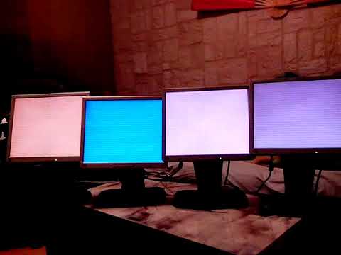 Test/impression of 4 monitors with quad VGA generator board
