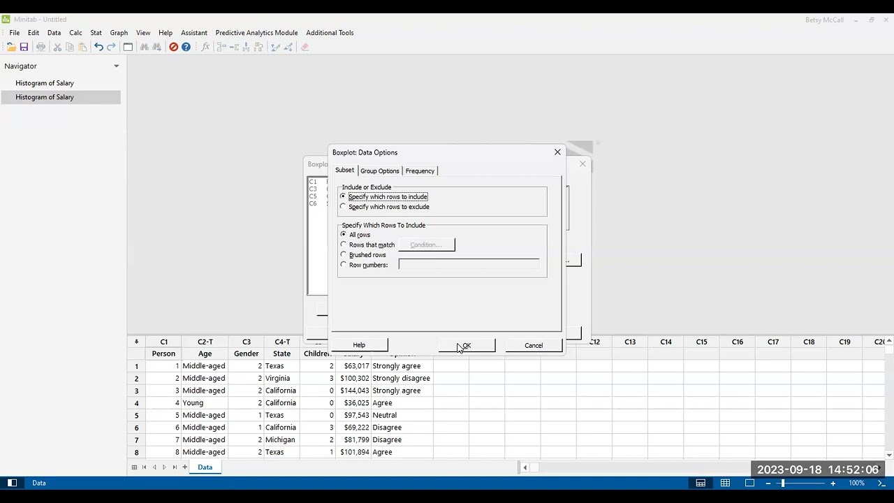 Creating Boxplots in Minitab 21