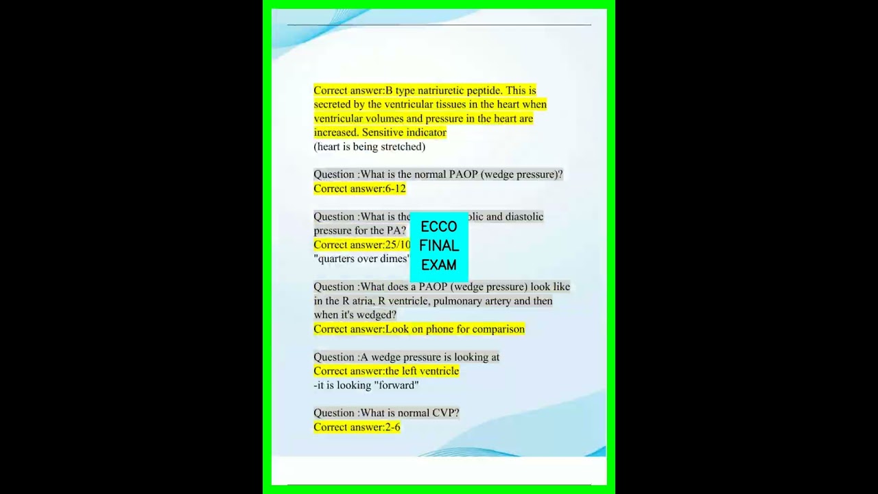 ECCO FINAL EXAM  video