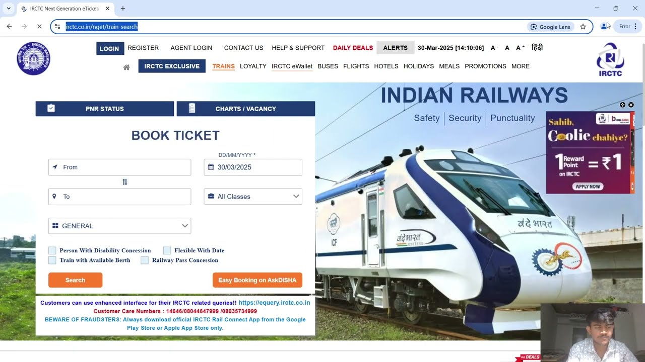 IRCTC AUTOMATION (PYTHON SELENIUM)