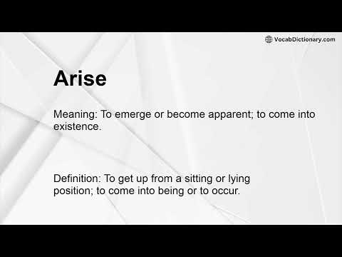 Arise Meaning