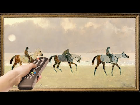 Vintage TV Art Screensaver. 4K Frame TV Hack. Gold Framed French Summer Oil Coastal Painting.