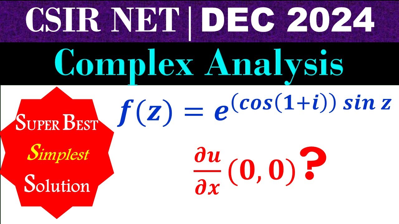 #CSIRNET #mathematics DEC 2024 | Complex Analysis | Analytic Function