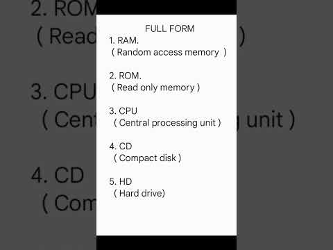 Full form #cpu #ram #rom #computer #important #importantfullform