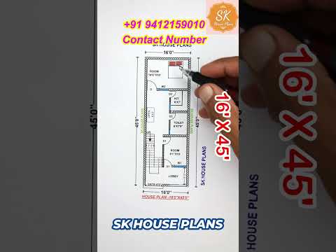 New 16 X 45 House Plan Design 720 Sqft / 80 Gaj New 2024 Home Design 67 sqm home (S NO 2504)