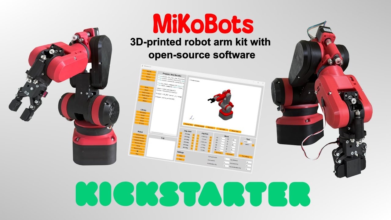 MiKoBots a 3d printed robot arm launched on Kickstarter