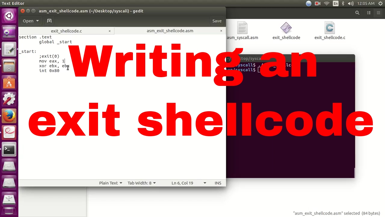 Writing an exit shellcode
