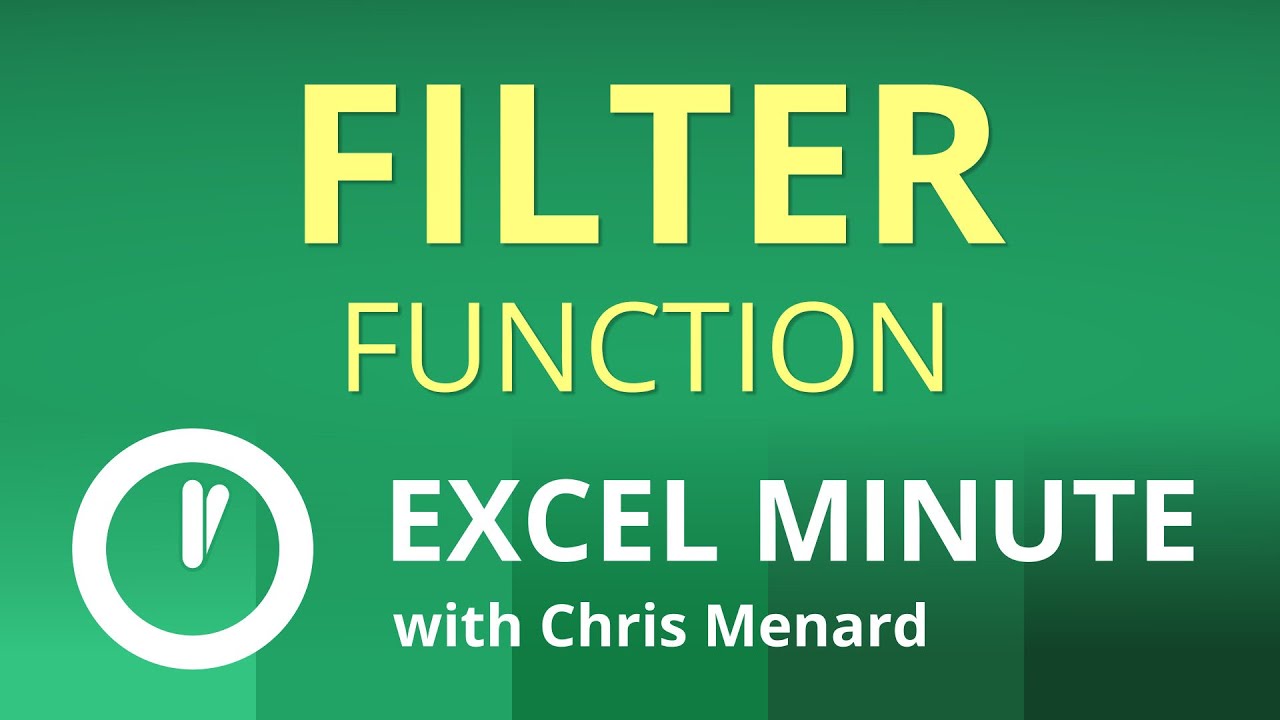 Excel FILTER Function |  Excel One Minute Functions Explained