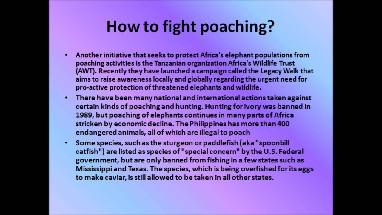 Poaching of animals