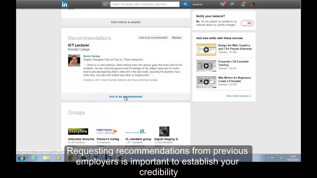 eLearning example: linkedin