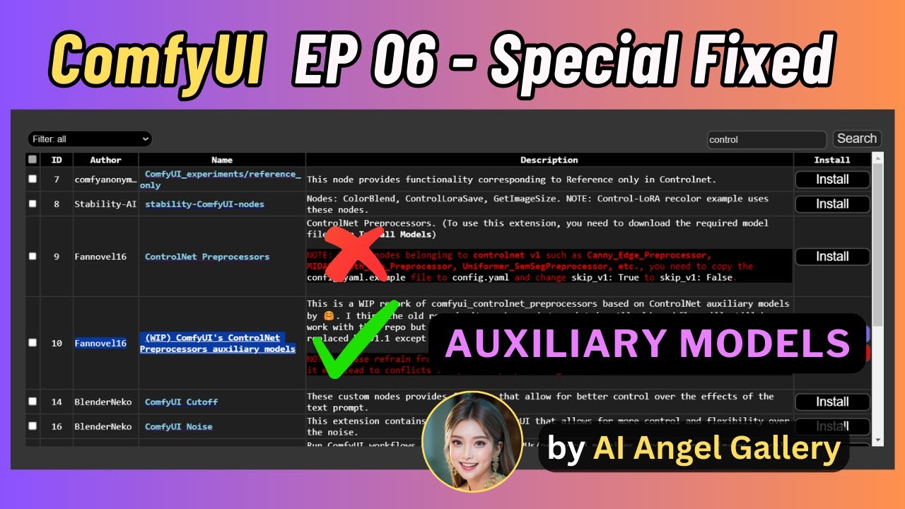 ComfyUI EP06-SP: ControlNet Preprocessors auxiliary models [Stable Diffusion]